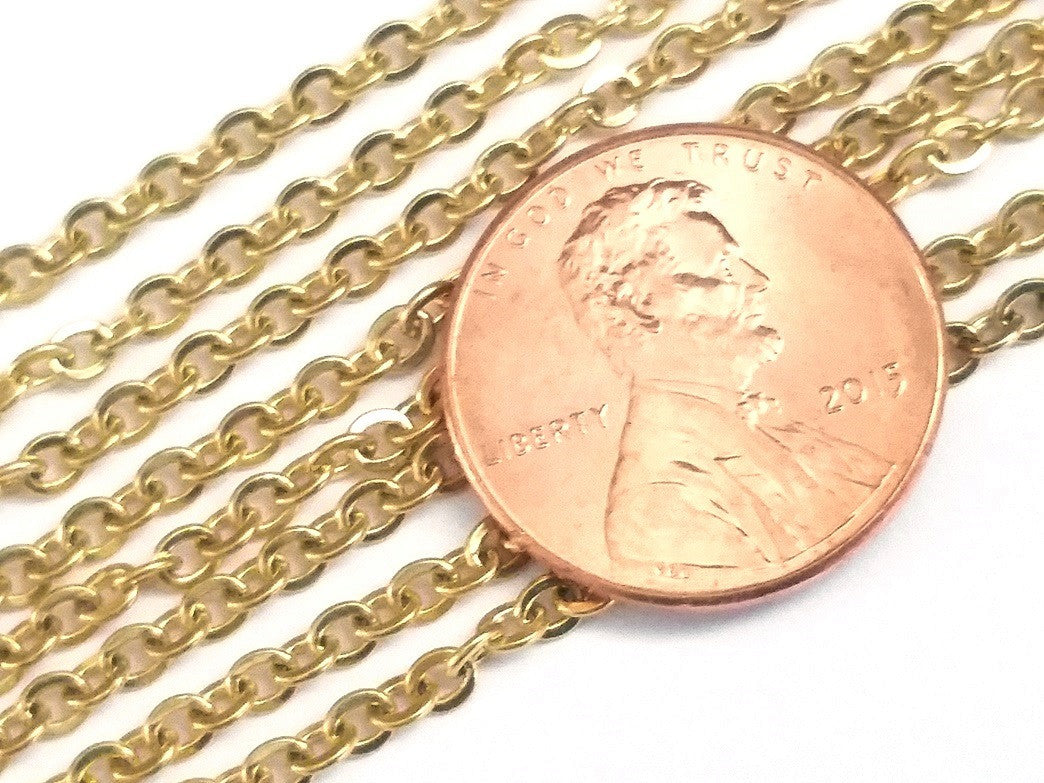 Fine Chain, 3x2.5mm Flattened Oval Links, Bulk 50 Meters on a Spool ...