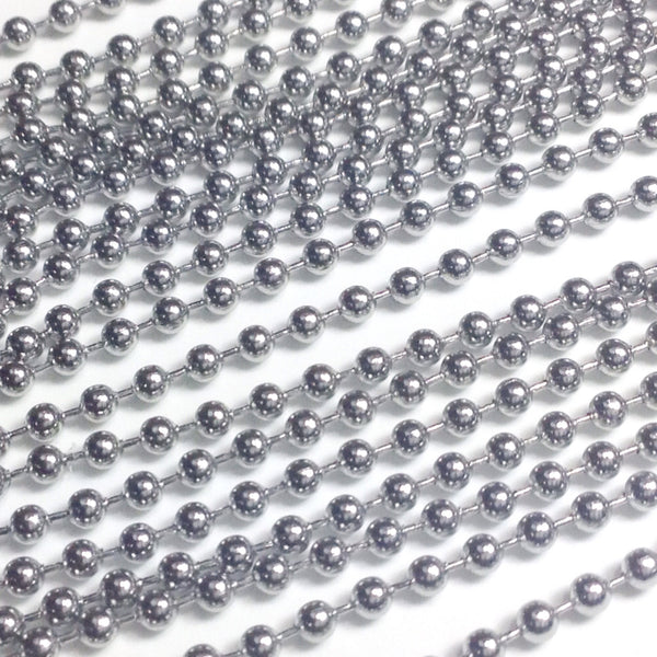 2mm Ball Chain, Stainless Steel, Lot Size 25 Meters Spooled, #1916 D ...