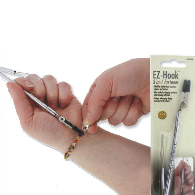 EZ-Hook® Bracelet Fastener Jewelry Tool, 3-in-1 Necklace Fastener, Zip ...