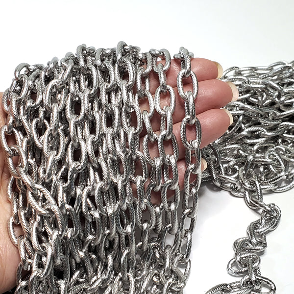 Extra Thick Textired Stainless Steel Jewelry Chain, 30 Feetl, Open Lin ...
