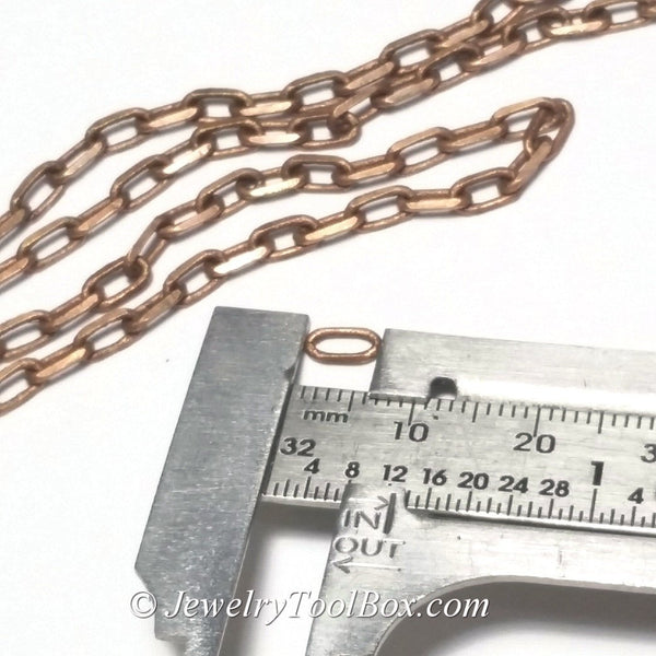 Copper Rolo Chain, Antique Copper Chain, Brass, Soldered, 6x3mm, 1mm t ...