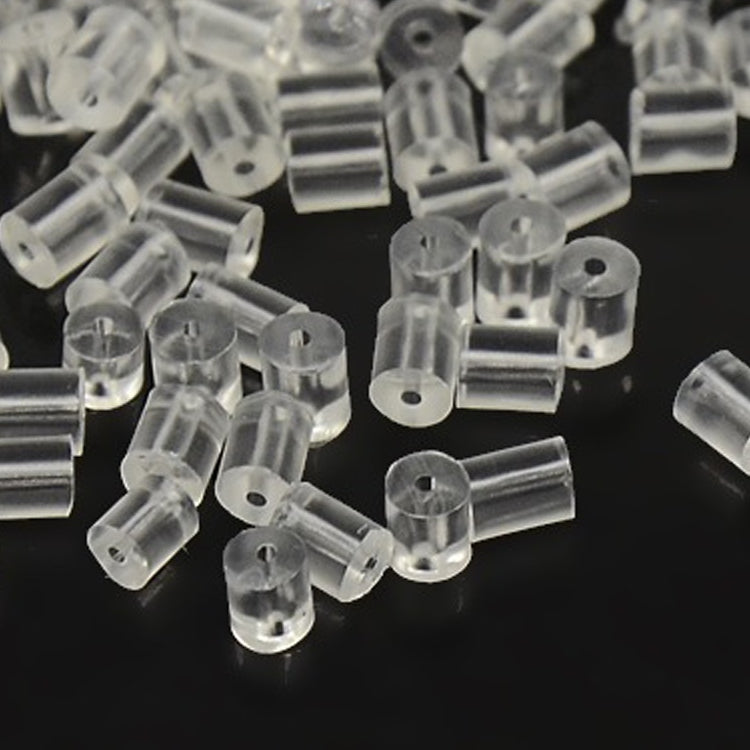 Plastic Ear Wire Stoppers, Clear, 4x4mm, Hole: 1mm Lot Size 5000 Piece ...