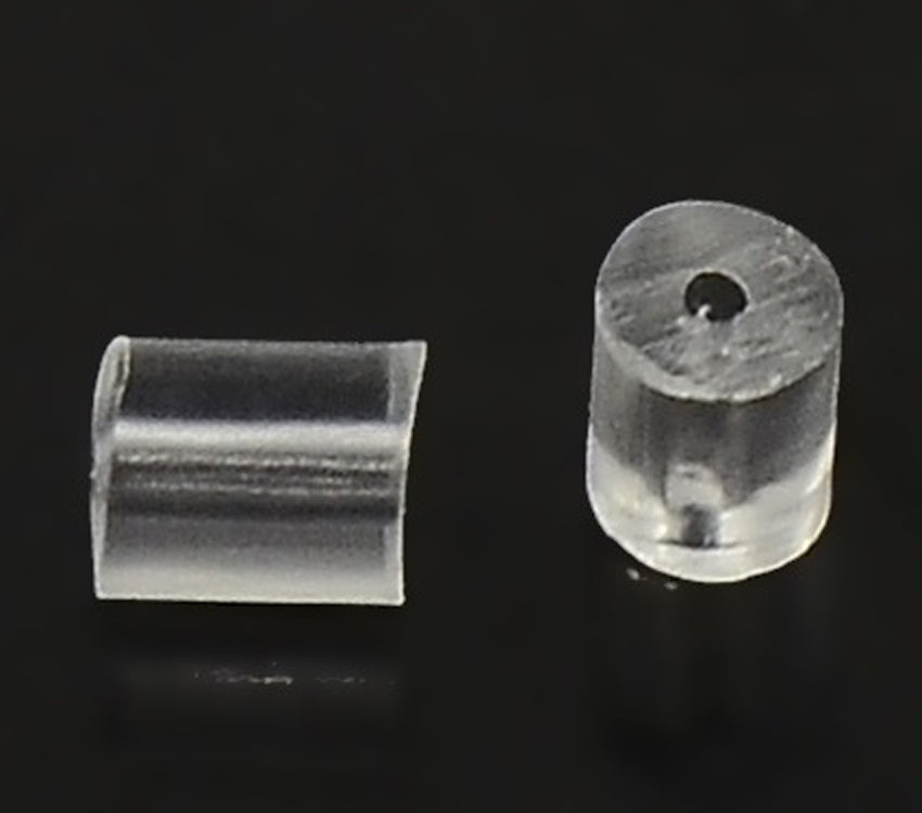 Plastic Ear Wire Stoppers, Clear, 4x4mm, Hole: 1mm Lot Size 5000 Piece ...