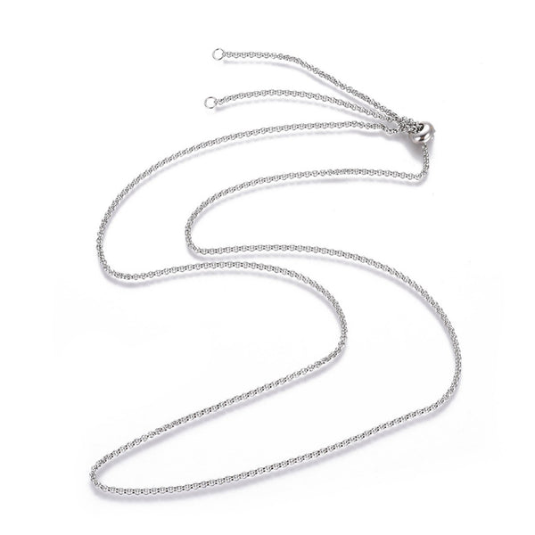 Adjustable Slider Necklace Chains, 10 Necklaces, 29.5" Stainless Steel ...