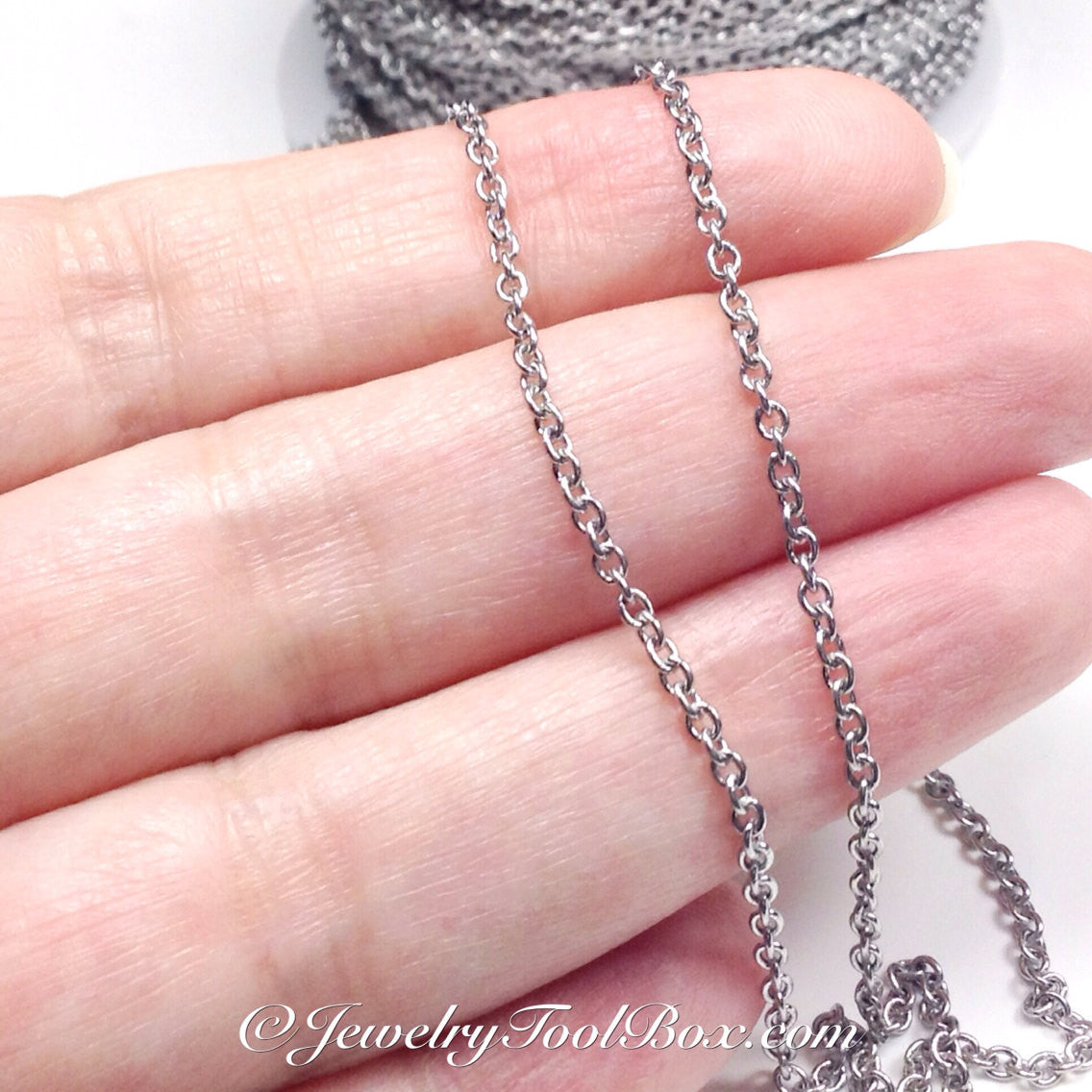 Fine Chain, 2mm Links, Soldered Closed, Lot Size 50 Meters on a Spool ...