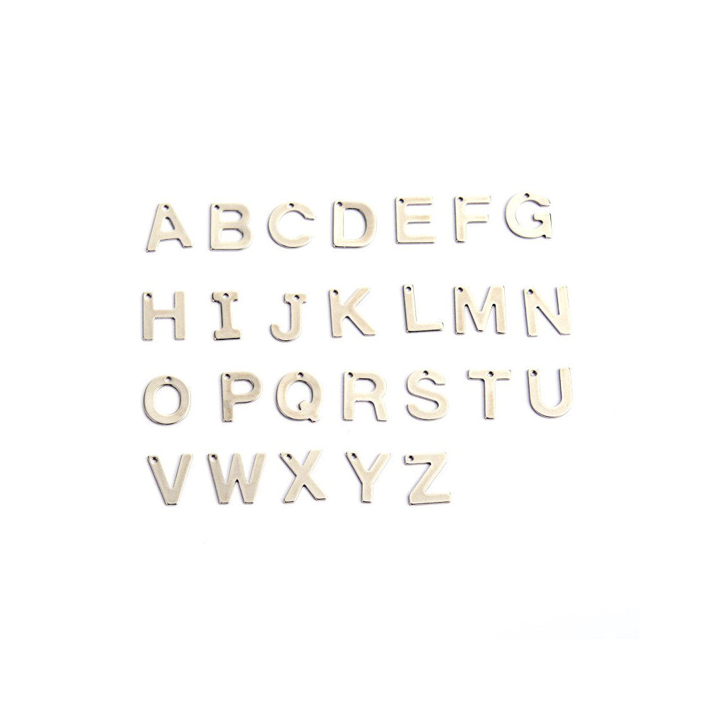 Small Letter Charms, Stainless Steel, Full Alphabet of 26 Letters ...