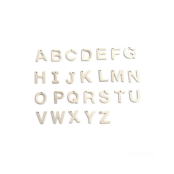 Small Letter Charms, Stainless Steel, Full Alphabet of 26 Letters ...